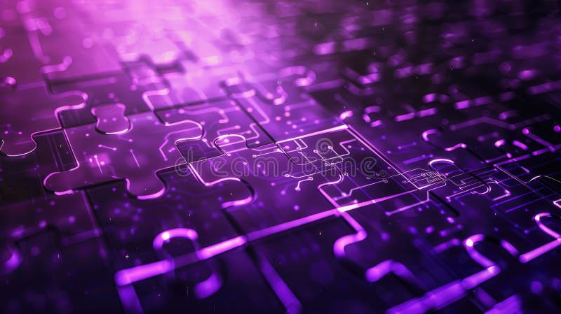 Abstract Digital Puzzle Backdrop, Showcasing Cutting-edge Technology ...