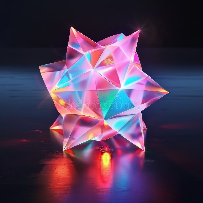 Digital Ai Pyramid Made of Glowing 3d Triangular Polygons Stock ...