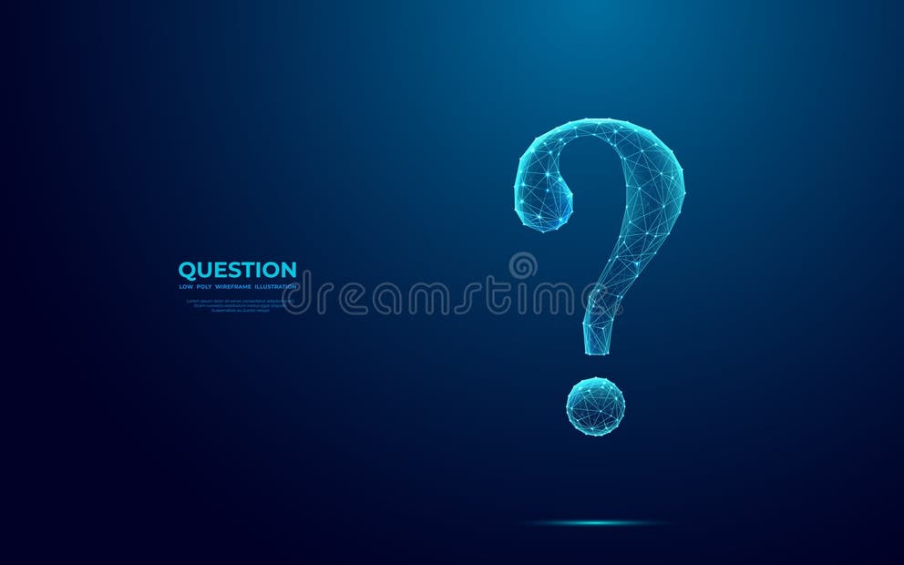 Abstract Digital Question Mark. Futuristic Low Poly Ask Symbol. Stock ...