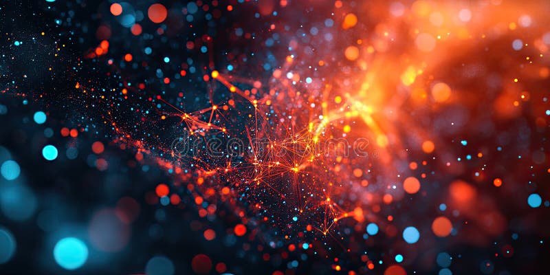 Abstract Digital Rain: a Symphony of Colors Stock Illustration ...