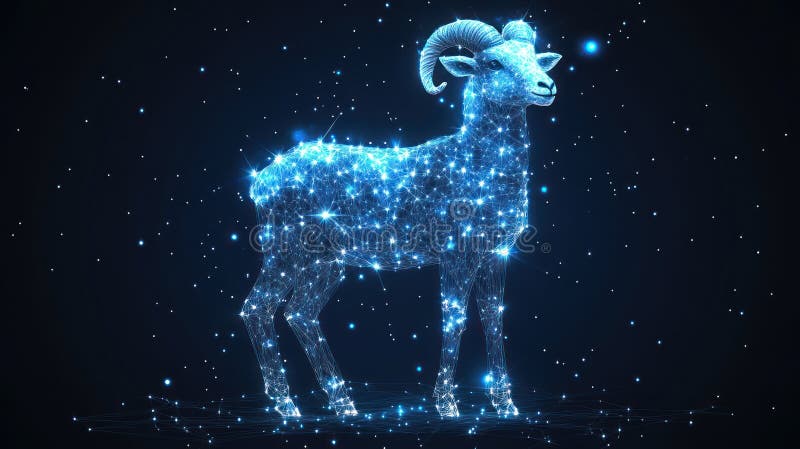 Abstract Digital Ram, Cosmic Night Sky Background Stock Illustration ...