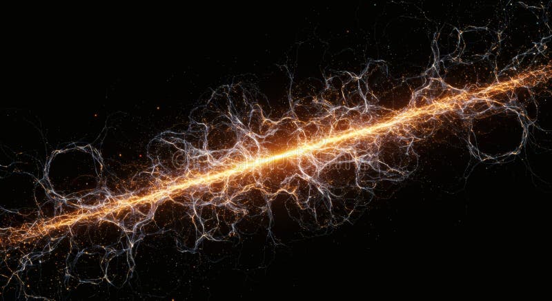 Abstract Digital Rendering of Energy Flow with Vibrant Glowing Plasma ...