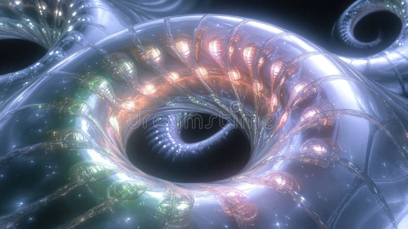 Abstract Digital Rendering of Spiral Structures with Luminous Effects ...