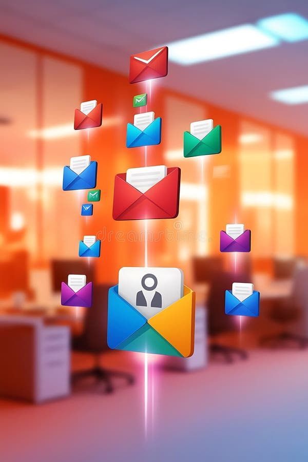 Abstract Digital Representation of Email Communications. Concept of ...