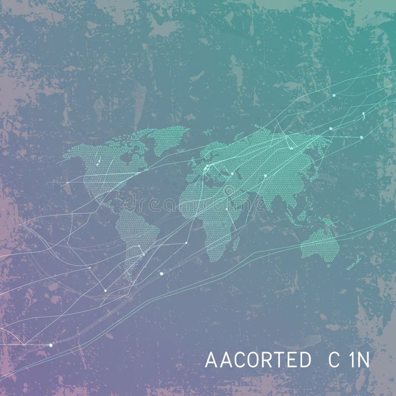 Abstract Digital Representation Featuring a World Map with ...