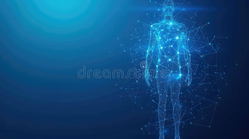 Abstract Digital Representation of Human Body: a Low Poly, Wireframe ...