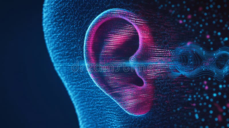 Abstract Digital Representation of a Human Ear Stock Illustration ...