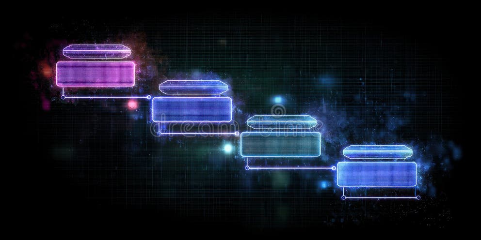 Abstract Digital Representation of Steps in a Data Progression with ...
