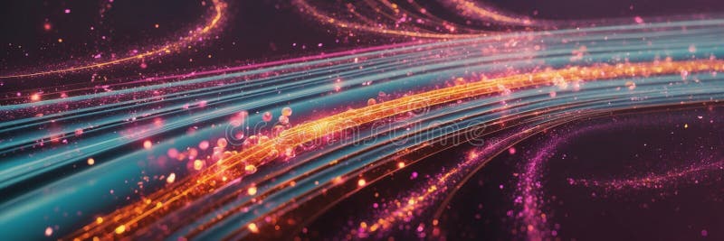 Abstract Digital Ripple Effect with Glowing Particles and Lines Stock ...