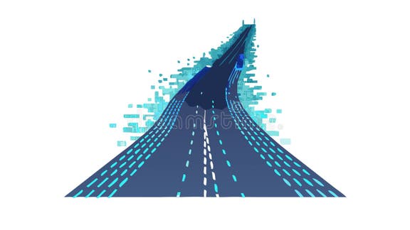 Abstract Digital Road with Data Flow, Emerging Technology Path, Vector ...