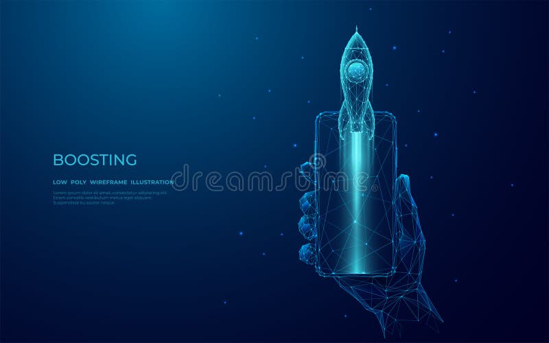 Digital Grow Chart Graph in Blue on Technological Background. Stock ...