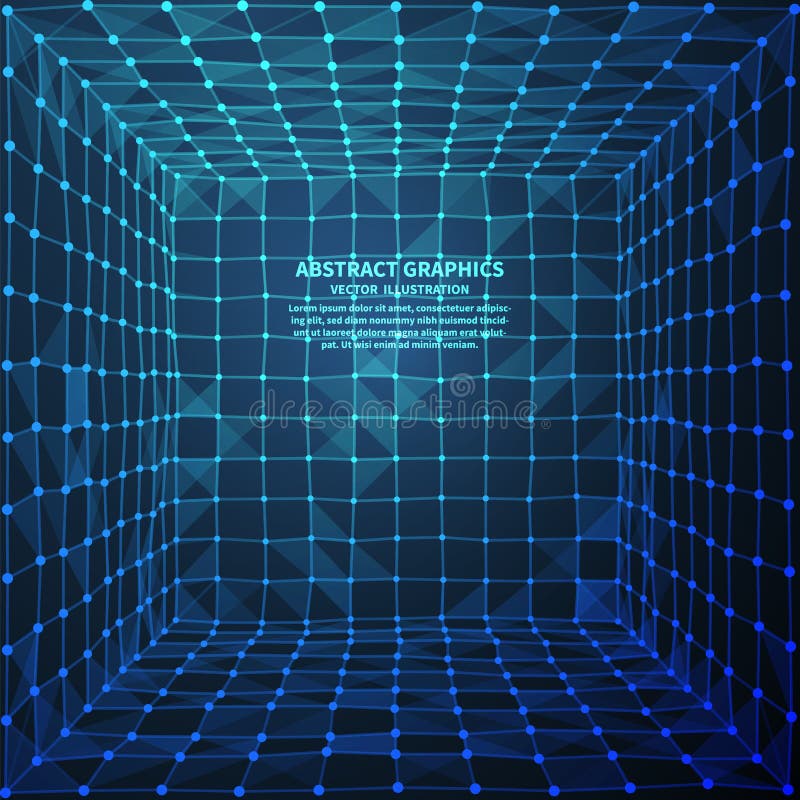 Abstract Digital Room, Vector Illustration. Network Connections with ...