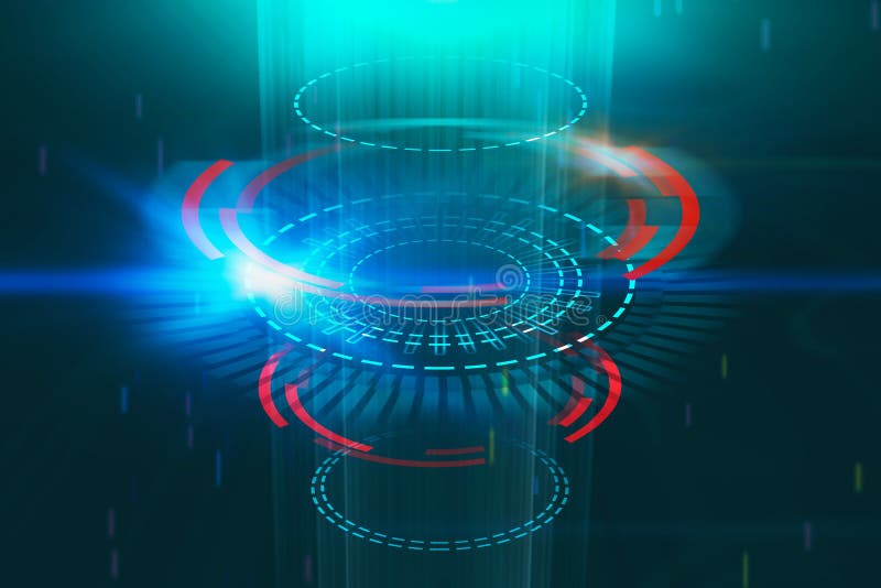 Abstract Digital Round Button Stock Illustration - Illustration of ...