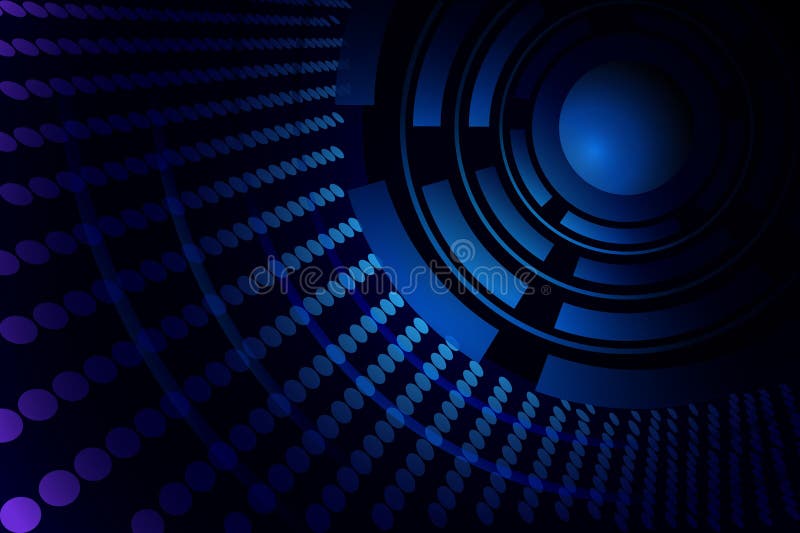 Abstract Digital Round Button on Space Backdrop. Technology and ...