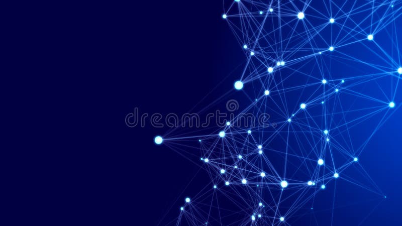Abstract Digital Science Background. a Stream of Luminous Particles ...