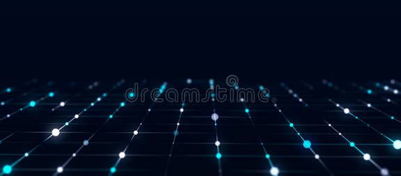 Abstract Digital Science Background. a Stream of Luminous Particles ...