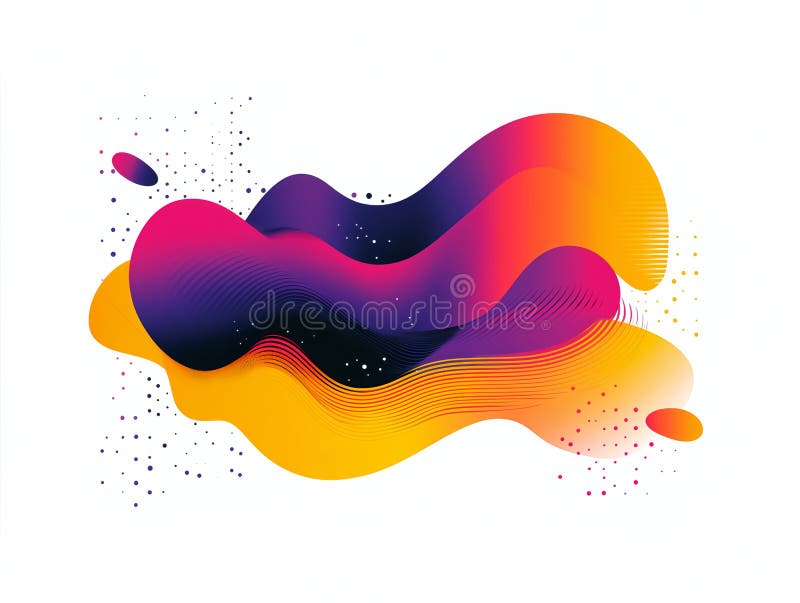 An Abstract Digital Shape with Vibrant Colors and Flowing Curves ...
