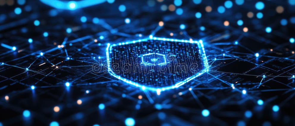 Abstract Digital Shield, Network Security, Data Protection Stock ...