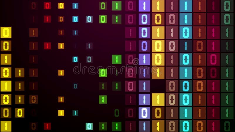 Abstract Digital Shiny Flat Screen Multicolored Flickering Grid Square ...