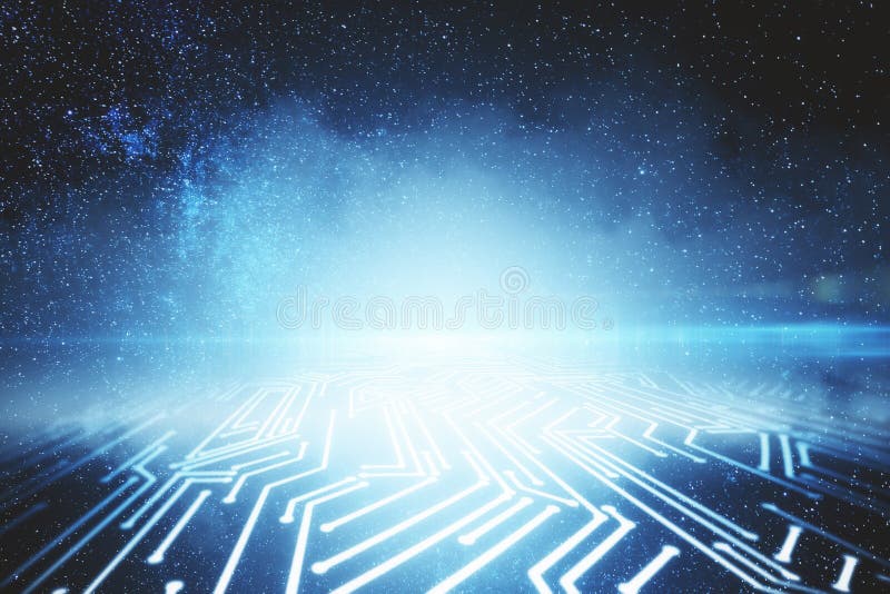 Abstract Digital Sky Backdrop Stock Illustration - Illustration of line ...