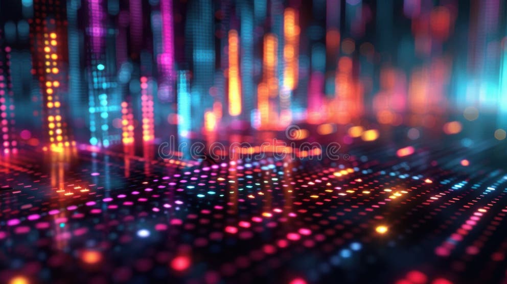 Abstract Digital Sound Equalizer. Linear Wave-like Sound. Stock ...