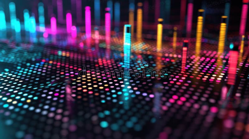 Abstract Digital Sound Equalizer. Linear Wave-like Sound. Stock ...