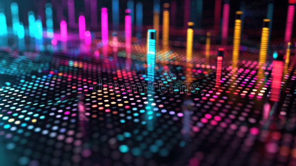 Abstract Digital Sound Equalizer. Linear Wave-like Sound. Stock ...