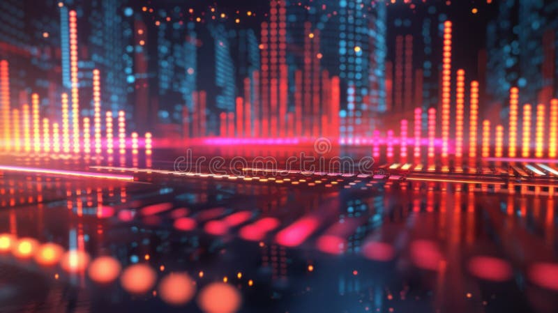 Abstract Digital Sound Equalizer. Linear Wave-like Sound. Stock ...