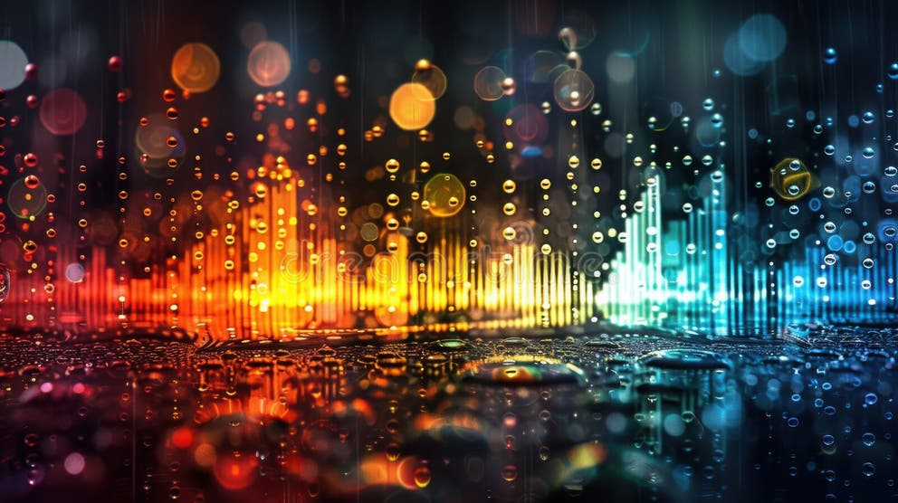 Abstract Digital Sound Equalizer. Linear Wave-like Sound. Stock ...