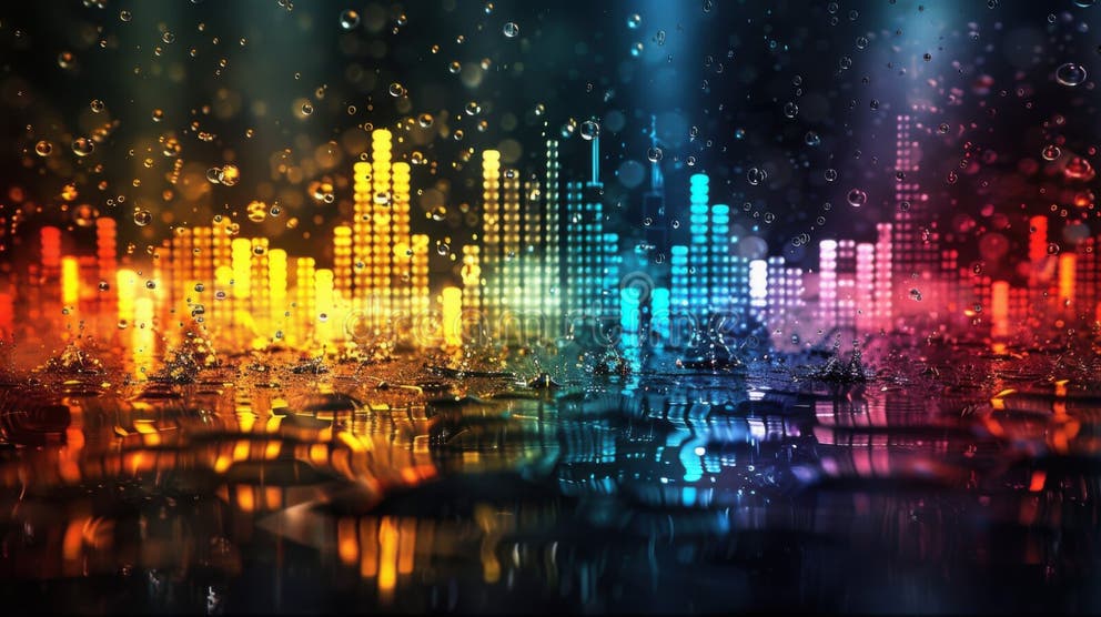 Abstract Digital Sound Equalizer. Linear Wave-like Sound. Stock ...