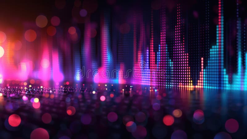 Abstract Digital Sound Equalizer. Linear Wave-like Sound. Stock ...