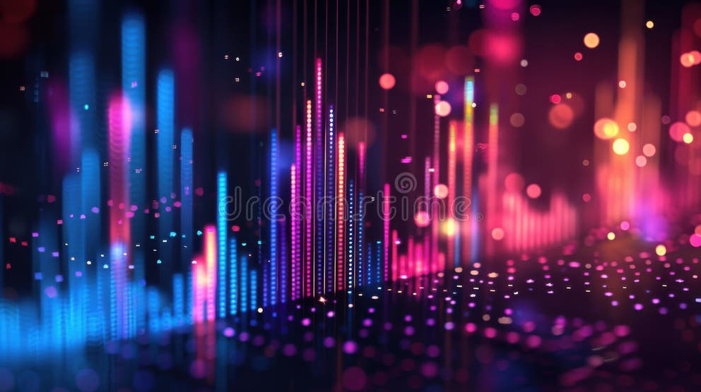 Abstract Digital Sound Equalizer. Linear Wave-like Sound. Stock ...