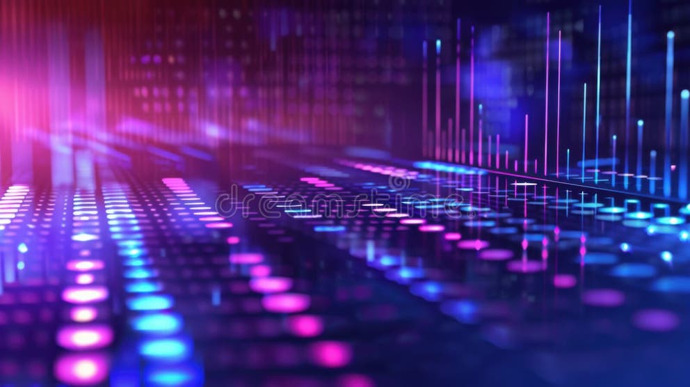 Abstract Digital Sound Equalizer. Linear Wave-like Sound. Stock ...