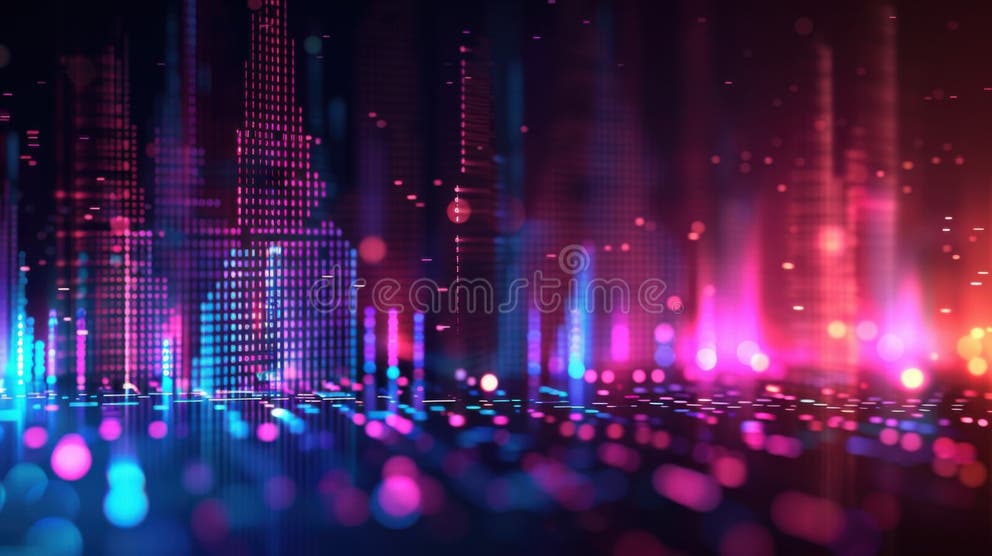 Abstract Digital Sound Equalizer. Linear Wave-like Sound. Stock ...