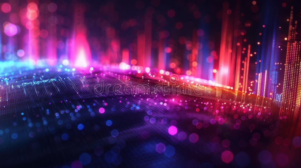 Abstract Digital Sound Equalizer. Linear Wave-like Sound. Stock ...