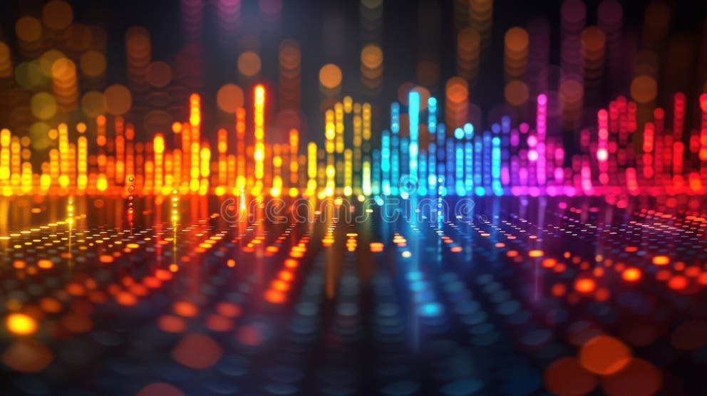 Abstract Digital Sound Equalizer. Linear Wave-like Sound. Stock ...