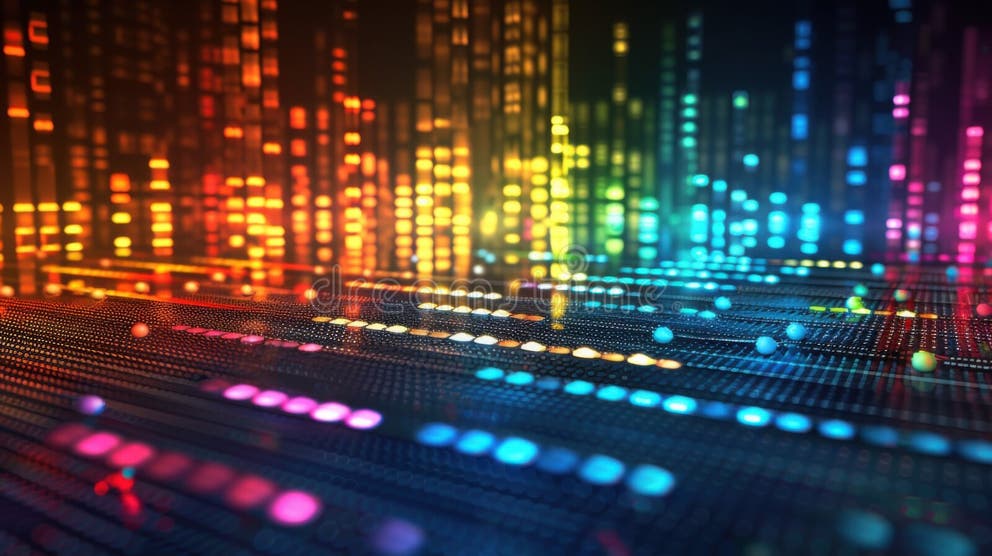 Abstract Digital Sound Equalizer. Linear Wave-like Sound. Stock ...