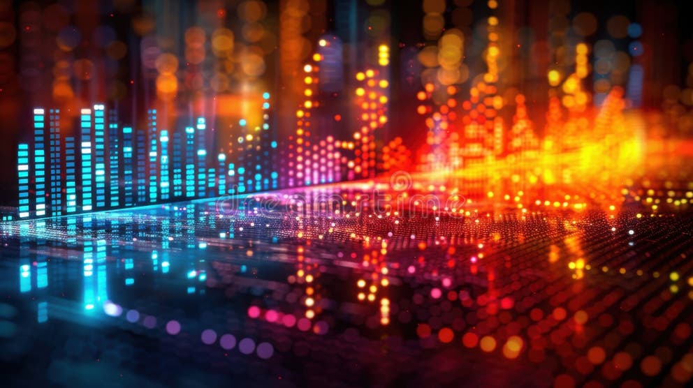 Abstract Digital Sound Equalizer. Linear Wave-like Sound. Stock ...