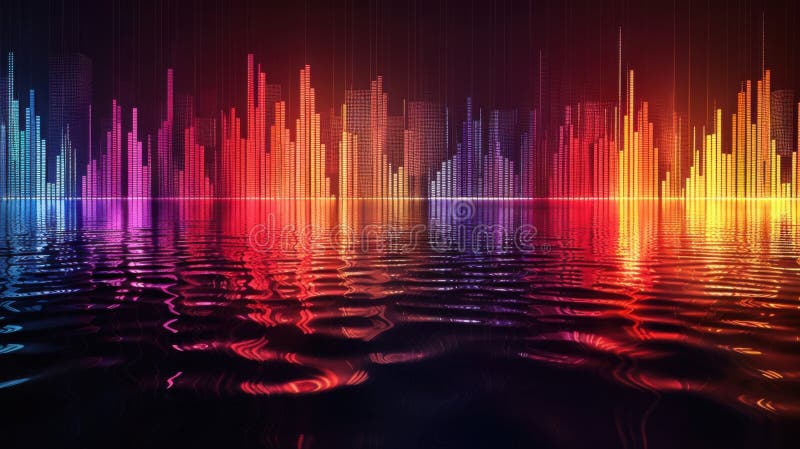 Abstract Digital Sound Equalizer. Linear Wave-like Sound. Stock ...