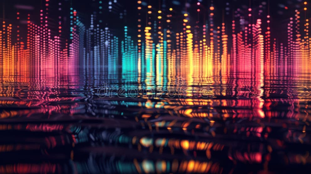 Abstract Digital Sound Equalizer. Linear Wave-like Sound. Stock ...