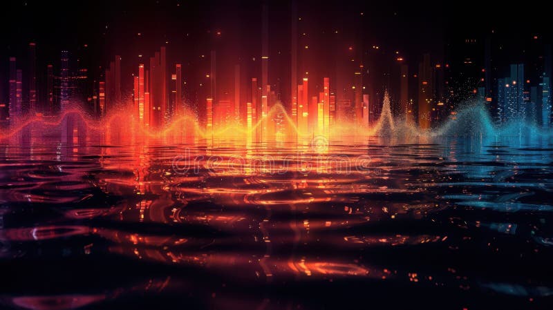 Abstract Digital Sound Equalizer. Linear Wave-like Sound. Stock ...