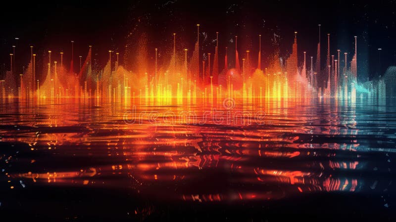 Abstract Digital Sound Equalizer. Linear Wave-like Sound. Stock ...