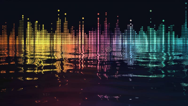 Abstract Digital Sound Equalizer. Linear Wave-like Sound. Stock ...