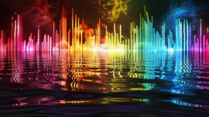 Abstract Digital Sound Equalizer. Linear Wave-like Sound. Stock ...