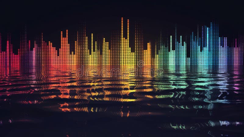 Abstract Digital Sound Equalizer. Linear Wave-like Sound. Stock ...