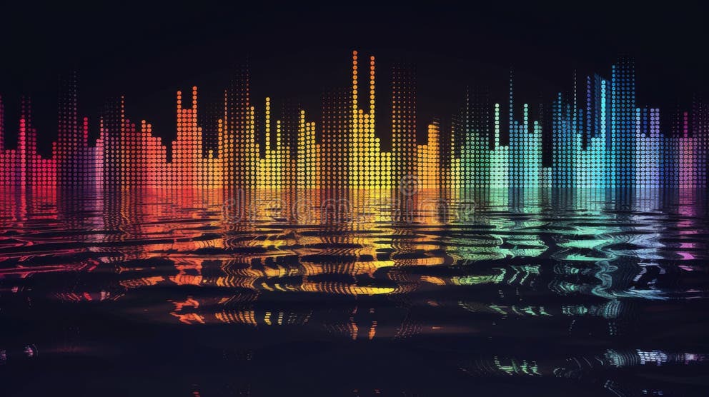 Abstract Digital Sound Equalizer. Linear Wave-like Sound. Stock ...