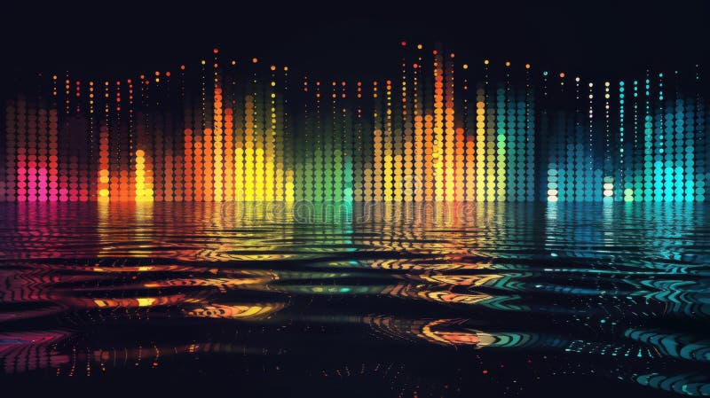 Abstract Digital Sound Equalizer. Linear Wave-like Sound. Stock ...