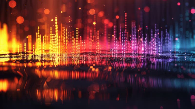 Abstract Digital Sound Equalizer. Linear Wave-like Sound. Stock ...