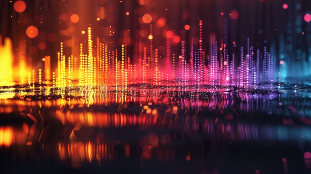 Abstract Digital Sound Equalizer. Linear Wave-like Sound. Stock ...