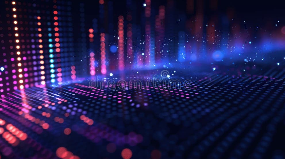 Abstract Digital Sound Equalizer. Linear Wave-like Sound. Stock ...